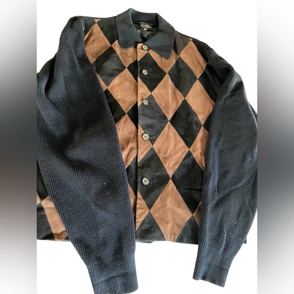Cortefiel | Jackets & Coats | Vintage Mens Argyle Sweater Jacket Made ...